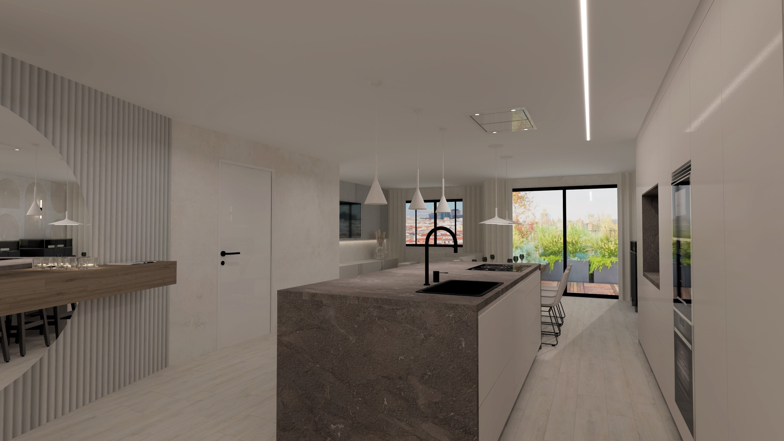 Cocina color Cashmere con Isla con Muebles de Cocina Santos | Docrys & DC