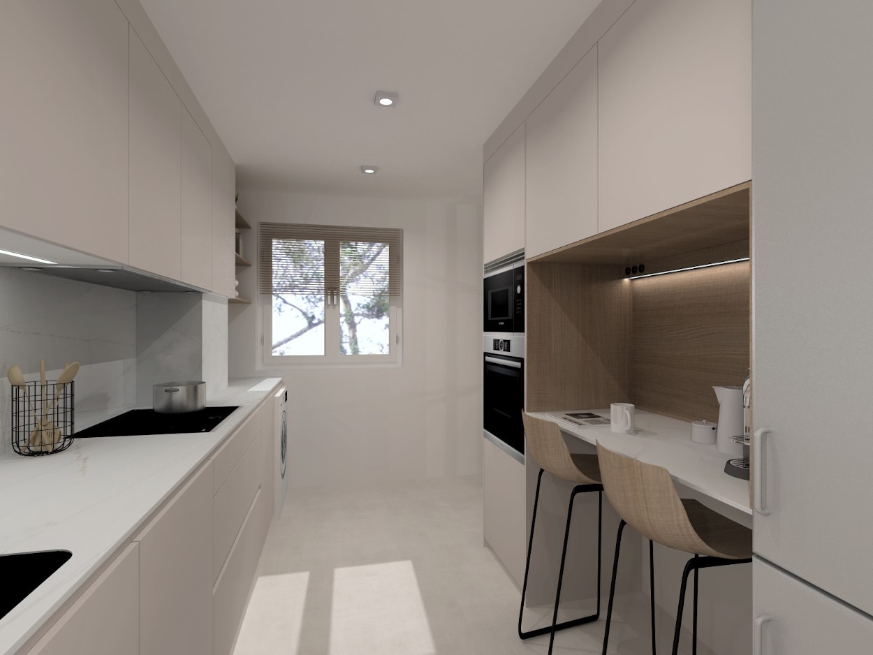 Cocina Santos cashmere en paralelo | Docrys & DC