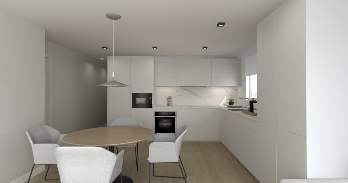 Cocina gris bruma en L | Docrys & DC