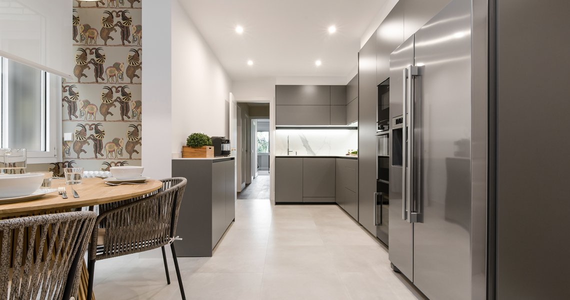 Cocina Moderna de Santos en color Gris Visón | Docrys & DC